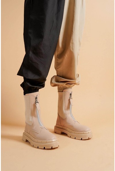 Aymood Önden Fermuarlı Kadın Bot