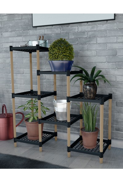 Morpanda 7 Raflı Dekoratif Amaçlı Saksılık Çiçeklik Kitaplık Düzenleyici Çok Amaçlı Sehpa