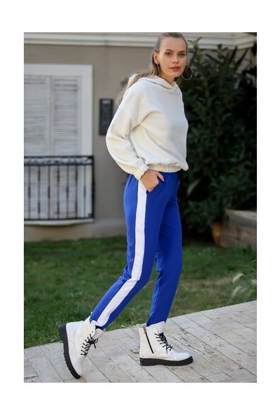 Happy Kids Life Beyaz Şeritli Pantalon Happy Kids Life Beyaz Şeritli Pantalon