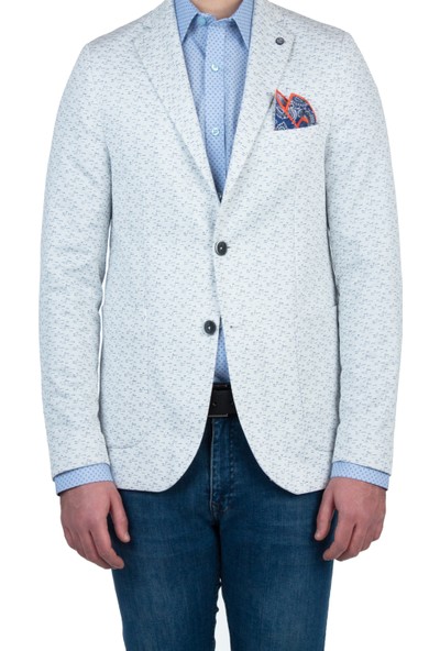 İmza Siyah Desenli Slim Fit Erkek Ceket