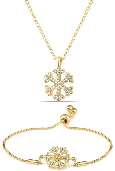 Duke Nickle Kar Tanesi Bileklik Kolye Seti DMBK1003