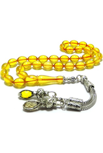 Tesbihkenti Şeffaf Limon Sarısı Ateş Kehribar