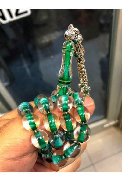 Tesbihkenti Iri Taneli Su Yeşili Toz Kehribar Tesbih Tesbihkenti Iri Taneli Su Yeşili Toz Kehribar Tesbih