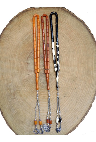 Tesbihkenti 3'lü Kesme Taneli Toz Kehribar