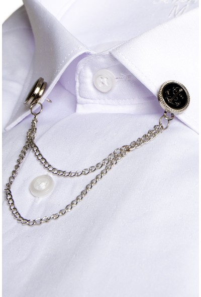 Deepsea Siyah Gemi Çapası Desenli Yaka Aksesuarı 2202043 Deepsea Siyah Gemi Çapası Desenli Yaka Aksesuarı 2202043