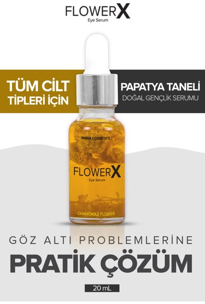 Flowerx Gerçek Papatya Taneli Göz Serumu Kırışıklık ve Morluk Karşıtı Flowerx Gerçek Papatya Taneli Göz Serumu Kırışıklık ve Morluk Karşıtı