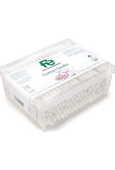 Fe Fe Pamuklu Kulak Çubuğu 200'LÜ Kare Kutu 8693203014374 Yara Bandı