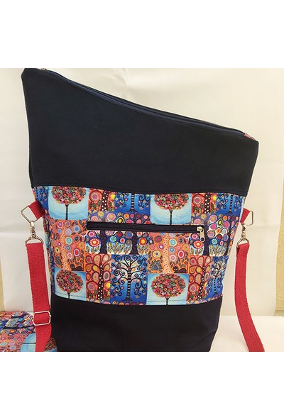 Cottoncrea Handmade Verev Orman Desenli Çanta