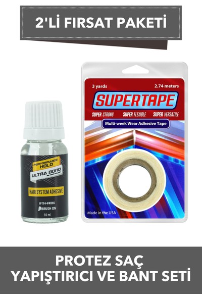 Performance Hold Ultra Bond 10ML & Super Tape Protez Saç Bandı 3 Metre Rulo Performance Hold Ultra Bond 10ML & Super Tape Protez Saç Bandı 3 Metre Rulo