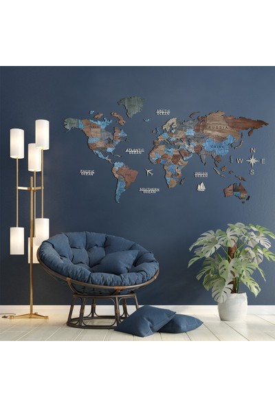 Wood or Coffee Shade Ahşap Dünya Haritası Wood or Coffee Shade Ahşap Dünya Haritası