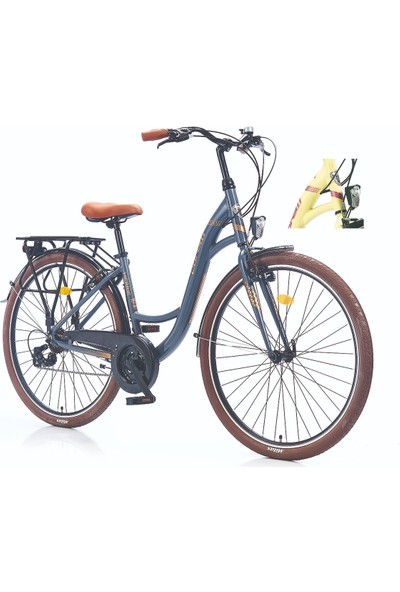 Corelli Merrie V Fren Shimano 21 Vites 28 Jant Şehir Bisikleti 44 cm Kadro Krem-Kahve