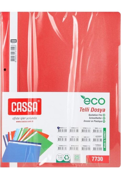 Cmt Cassa Telli Dosya Kırmızı 50'li