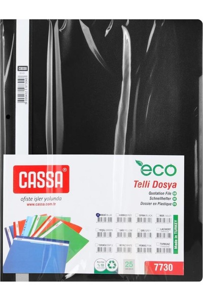 Cmt Cassa 7730 Eco Telli Dosya 50'li Paket Siyah Cmt Cassa 7730 Eco Telli Dosya 50'li Paket Siyah