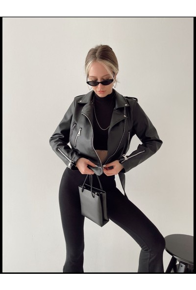Azelya Plus Biker Deri Ceket