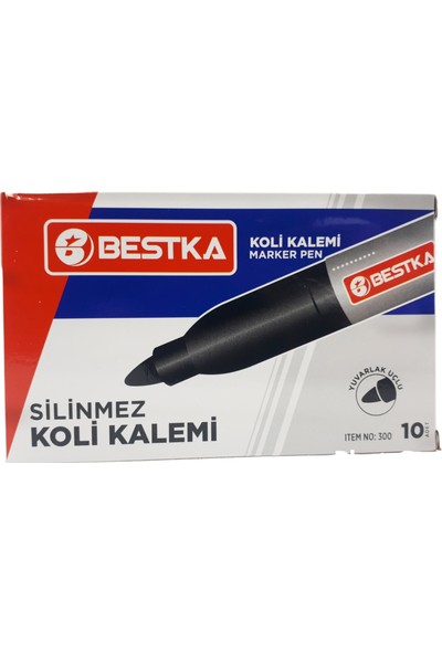 Bestka Silinmez Siyah Koli Kalemi 10'lu
