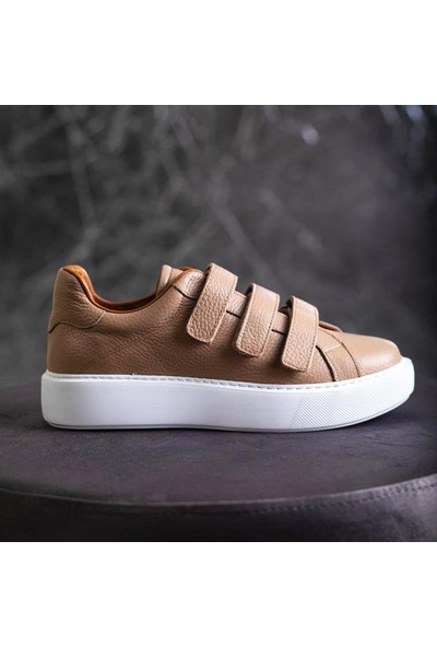 H&K Glow Nude Hakiki Deri Cırtlı Sneaker
