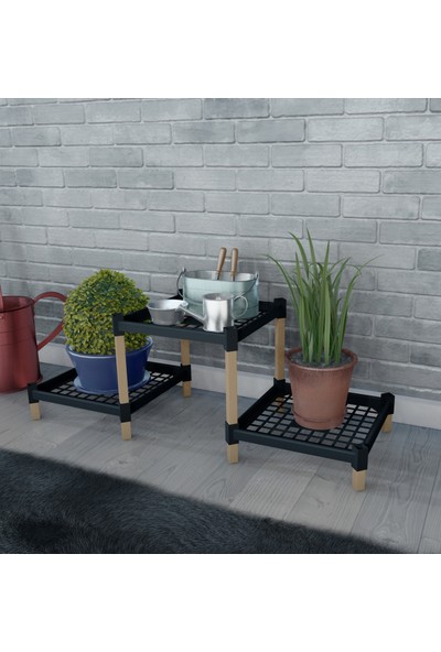 Morpanda 3 Raflı Dekoratif Amaçlı Saksılık Çiçeklik Kitaplık Düzenleyici Çok Amaçlı Sehpa