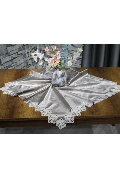 Çeyiz Diyarı Athena Dört Kenarı Dantelli Tek Bohça Krem Gri Çeyiz Diyarı Athena Dört Kenarı Dantelli Tek Bohça Krem Gri