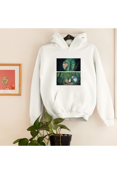 Studio Ghipli Mei & Totoro Baskılı Hoodie