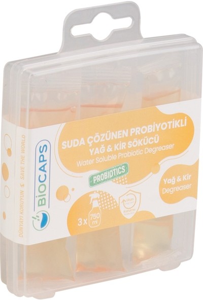 Biocaps Suda Çözünen Probiyotikli Yağ & Kir Çözücü Biocaps Suda Çözünen Probiyotikli Yağ & Kir Çözücü