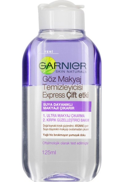 Garnier Göz Makyaj Temizleyicisi Express Çift Etki 125 ml Garnier Göz Makyaj Temizleyicisi Express Çift Etki 125 ml