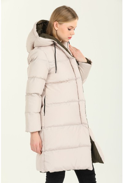 Weyeze Çift Taraflı Uzun Şişme Mont AC-K50251LNS