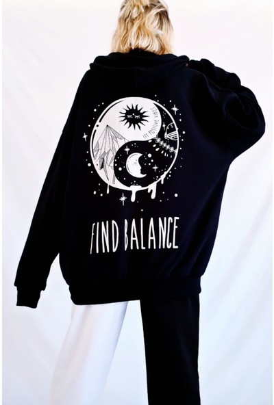 Trendypassion Ying-Yang Kapüşonlu Sweatshirt