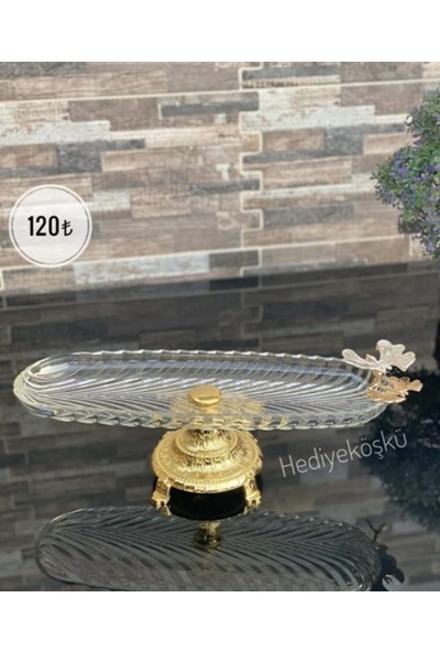 Panayır Gold Metalli Kayık Ayaklı Cam Sunumluk, Şekerlik, Tepsi, Cam Kase Panayır Gold Metalli Kayık Ayaklı Cam Sunumluk, Şekerlik, Tepsi, Cam Kase