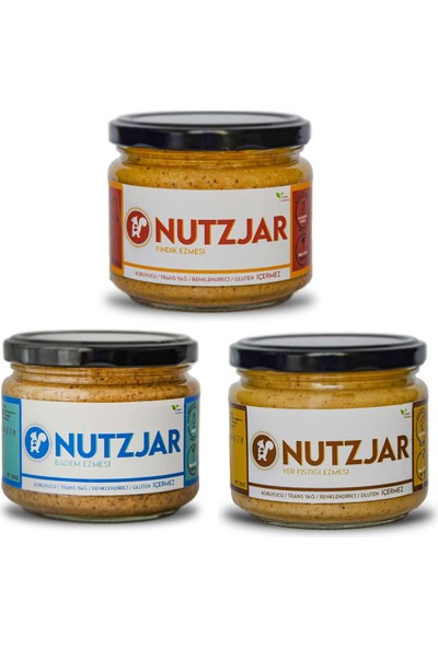 Nutzjar Parçacıklı (Badem, Fındık, Yer Fıstığı) Tanışma Paketi 3 x 300 gr