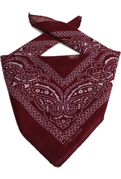 Cetinaccessories Ükb-Bordo Şal Desen Damla Tasarım Kare Bandana Cetinaccessories Ükb-Bordo Şal Desen Damla Tasarım Kare Bandana