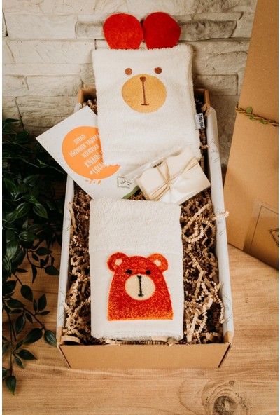 Bihal Ayıcık Bebek, Çocuk HavluluSabunlu Hediye Sepeti - Konsept Kutu Hediyelik Bihal Ayıcık Bebek, Çocuk HavluluSabunlu Hediye Sepeti - Konsept Kutu Hediyelik