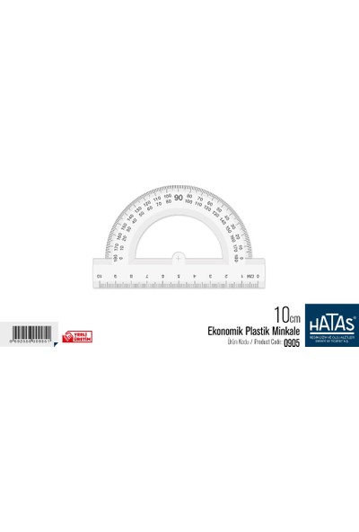 Hatas Hatas Minkale (Açı Ölçer) Pvc Yarım Daire 10CM Hatas Hatas Minkale (Açı Ölçer) Pvc Yarım Daire 10CM