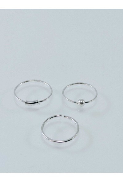 Takıconcept Kadın Gümüş Üçlü Halka Hızma Set 925 Ayar Takıconcept Kadın Gümüş Üçlü Halka Hızma Set 925 Ayar