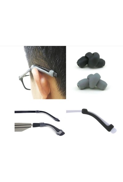 Gözlük Reyonu 1 Çift Silikon Gözlük Sap Ucu Anti Kayma