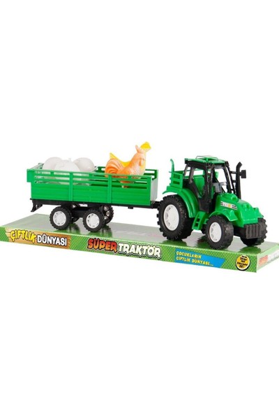 Kayyum Oyuncak Çiftlik Dünyası Vakumda Yumurta Taşıyan Traktör