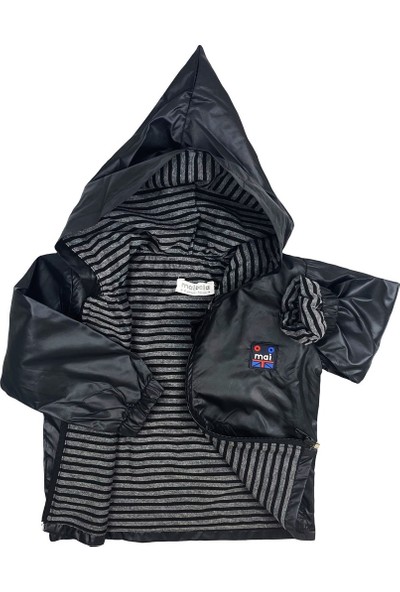 Maibella Kapüşonlu Düz Renk Bebek Yağmurluk Siyah Maibella Kapüşonlu Düz Renk Bebek Yağmurluk Siyah