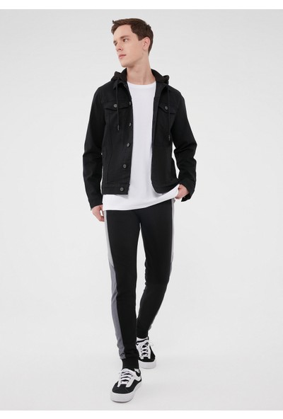 Mavi Erkek Şerit Detaylı Siyah Eşofman Altı 066766-900