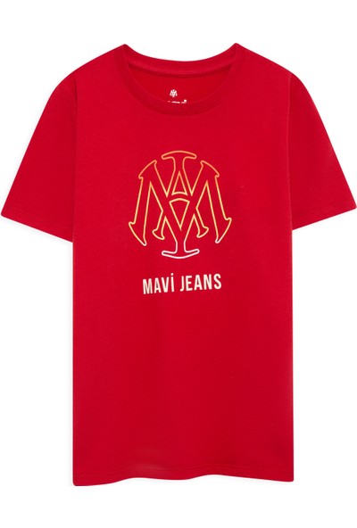 Mavi Çocuk Mavi Logo Baskılı Kırmızı Tişört 6631832421