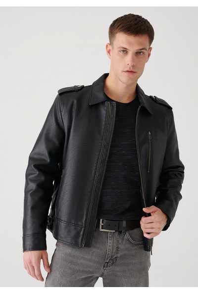 Mavi Siyah Deri Kemer