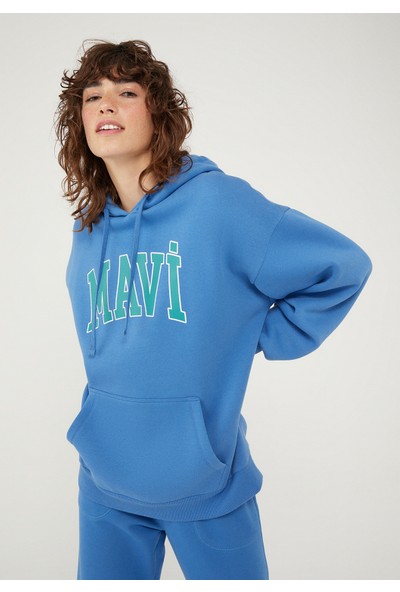 Mavi Kadın Mavi Logo Baskılı Mavi Sweatshirt 1600361-32333