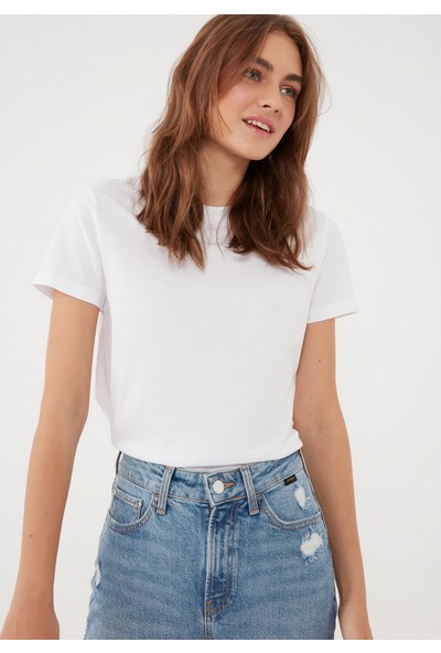 Mavi Kadın Beyaz Basic Tişört 1600952-620 Mavi Kadın Beyaz Basic Tişört 1600952-620