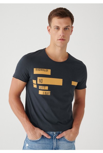 Mavi Erkek Baskılı Antrasit İstanbul Tişört 064759-24393