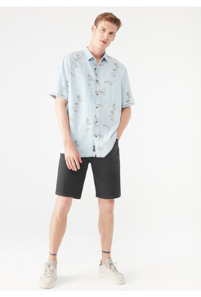 Mavi Erkek Antrasit Gabardin Şort 0442231352