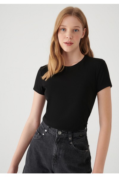 Mavi Kadın Siyah Basic Tişört 162767-900