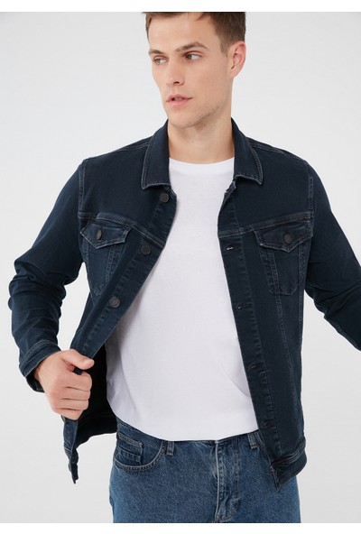 Mavi Erkek Frank Mavi Black Gölgeli Mavi Jean Ceket 0115233640
