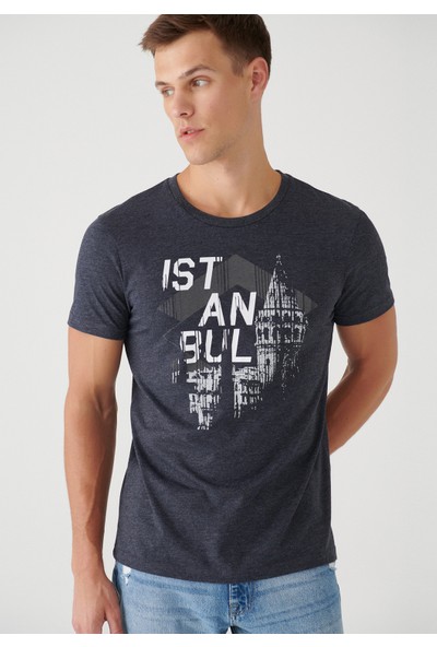 Mavi Erkek Lacivert İstanbul Tişört 065003-17588