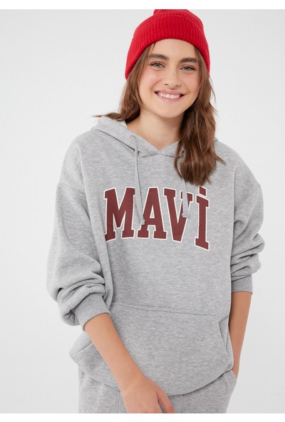 Mavi Kadın Mavi Logo Baskılı Gri Sweatshirt 1600361-33396 Mavi Kadın Mavi Logo Baskılı Gri Sweatshirt 1600361-33396