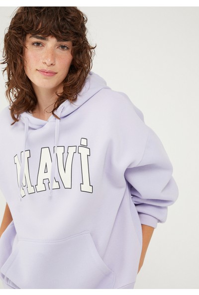 Mavi Kadın Mavi Logo Baskılı Lila Sweatshirt 1600361-34177