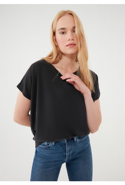 Mavi Kadın Lux Touch Siyah Modal Tişört 167245-900