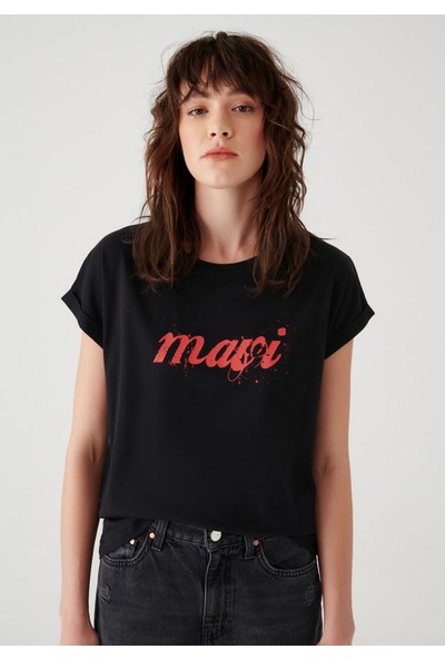 Mavi Kadın Mavi Logo Baskılı Siyah Tişört 166422-900 Mavi Kadın Mavi Logo Baskılı Siyah Tişört 166422-900